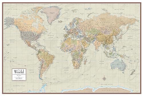2024 Swiftmaps 24" x 36" World Map Contemporary Premier Wall Map Poster ...