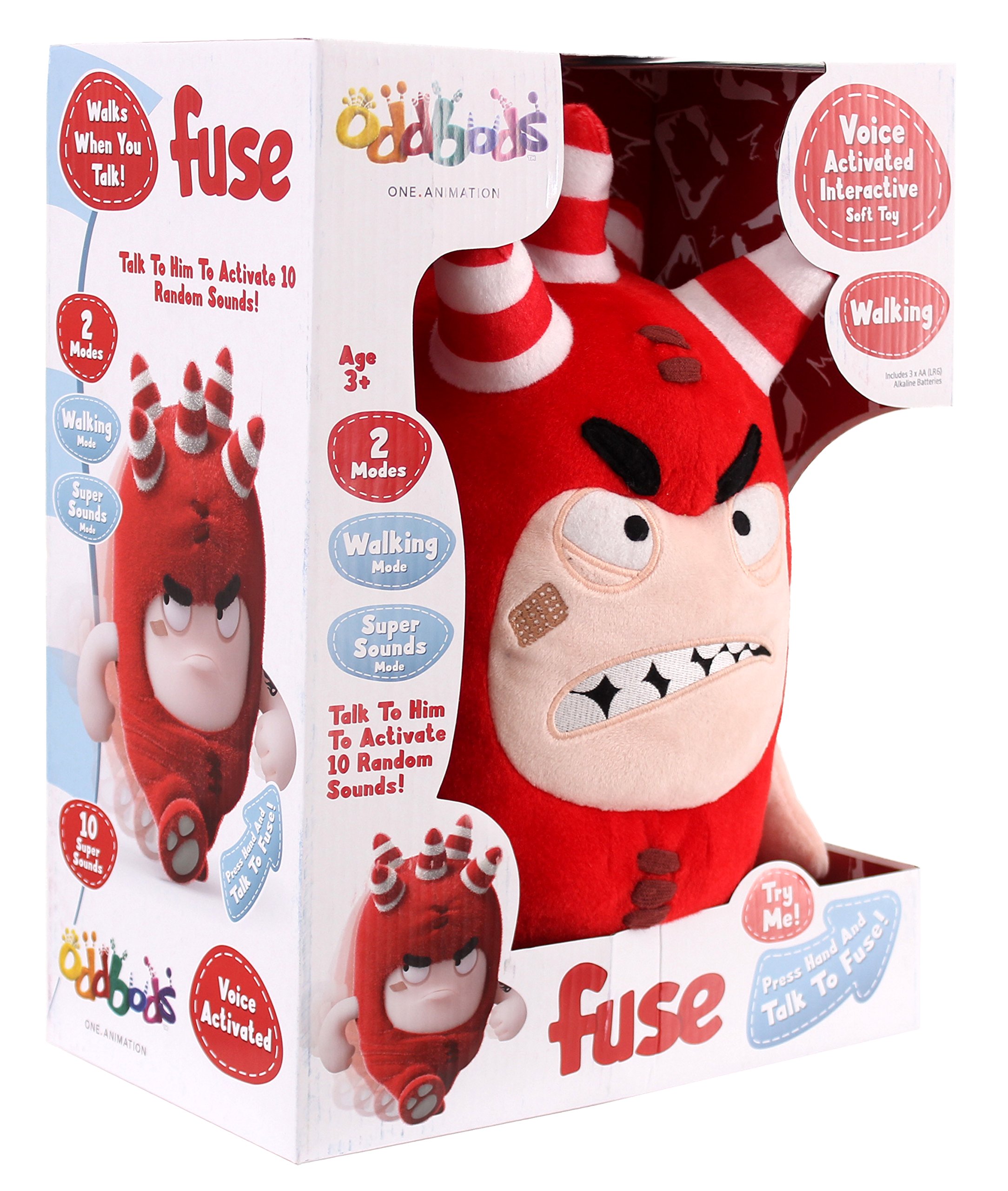 Oddbods Voice Activated Interactive Fuse Soft Toy 28cm Toys & Games ...