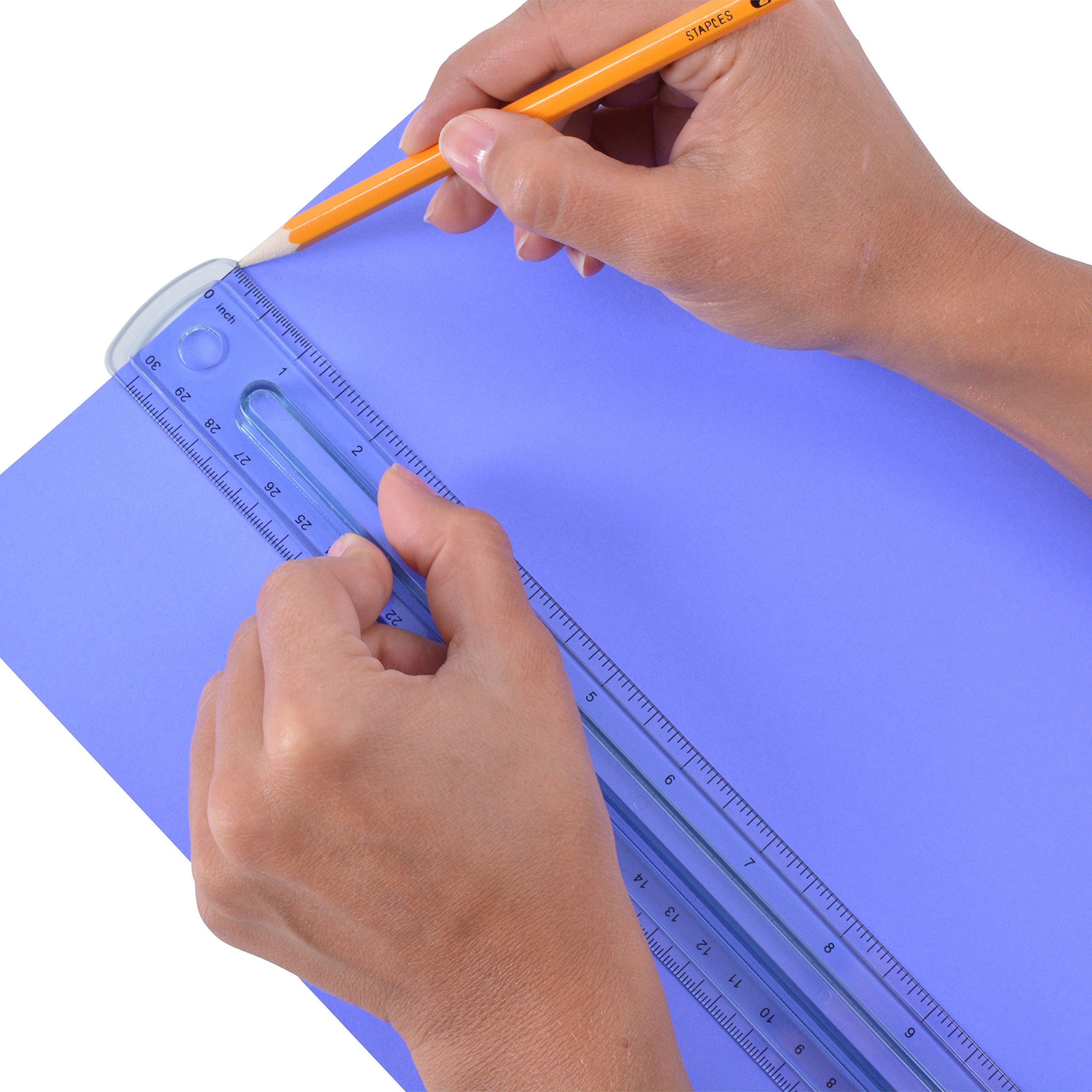 Westcott Finger Grip Ruler, Smoke Plastic, Inches and Metric, 12-Inch ...