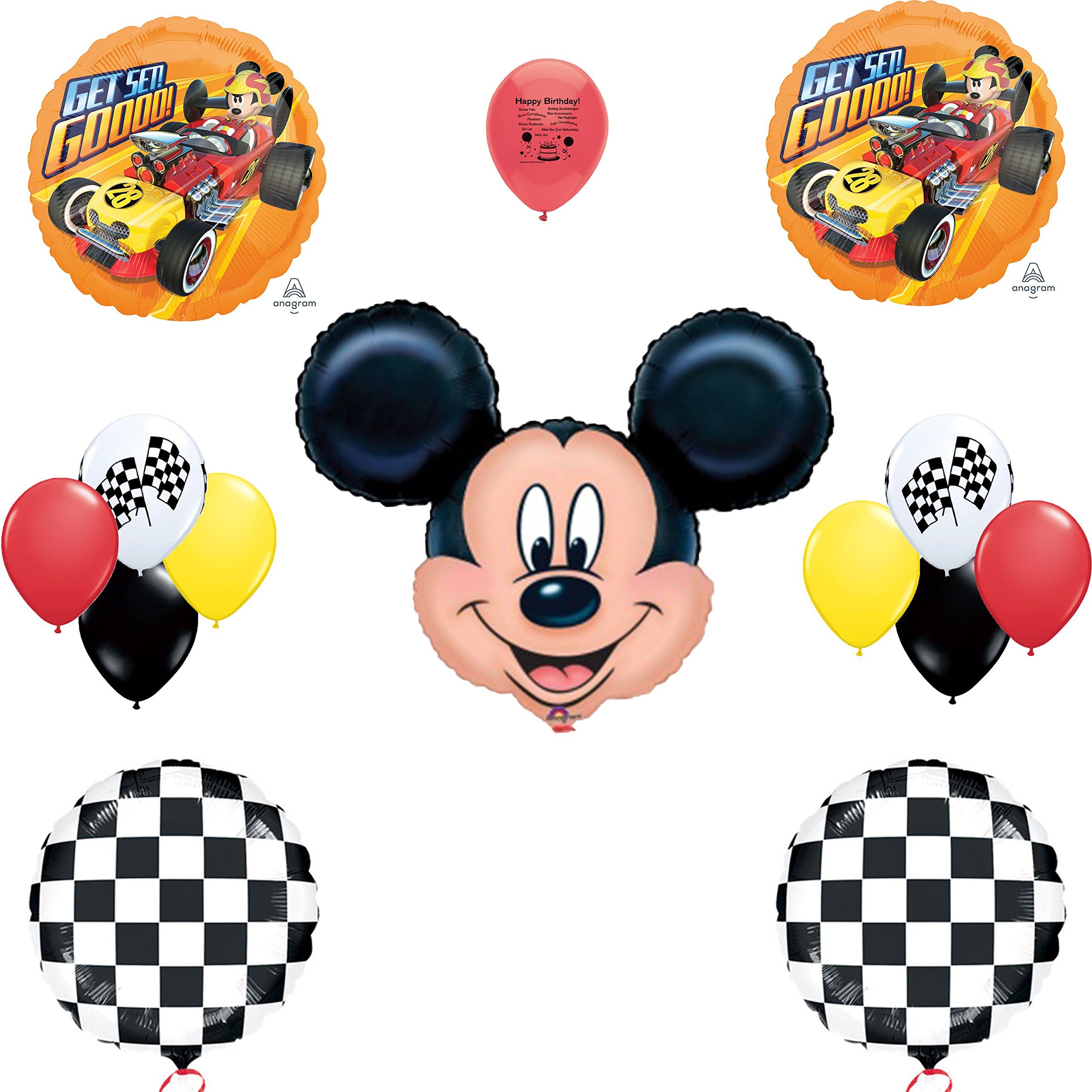 Amazon.com: Mickey Roadster Racer Balloon Bouquet 1st Birthday 5 pcs ...