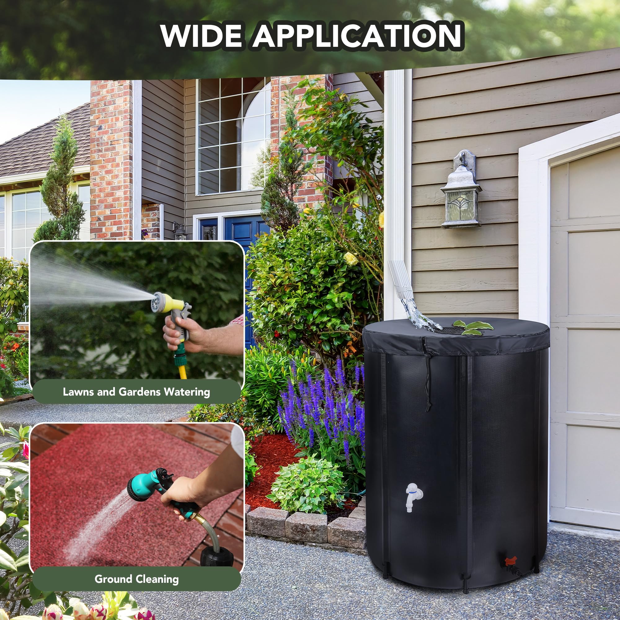 Mua Rihogar 100 Gallon Rain Barrel Water Tank, Portable Water Storage ...