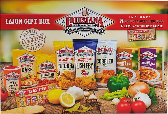 Amazon.com : Louisiana Fish Fry, Cajun Gift Box Set, 5.05 LBS (8 Pieces ...