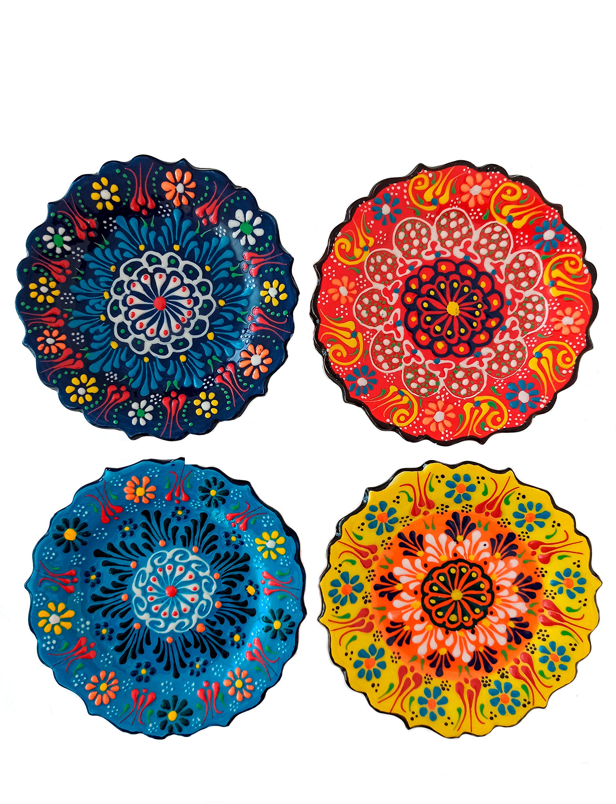 Ayennur Turkish Decorative Small Plates Set of 4-5.11" (13 cm ...