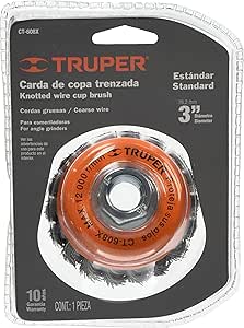 Truper CT-608X, Carda para esmeriladora angular, de copa, alambre trenzado grueso, calibe 0.5 mm ...