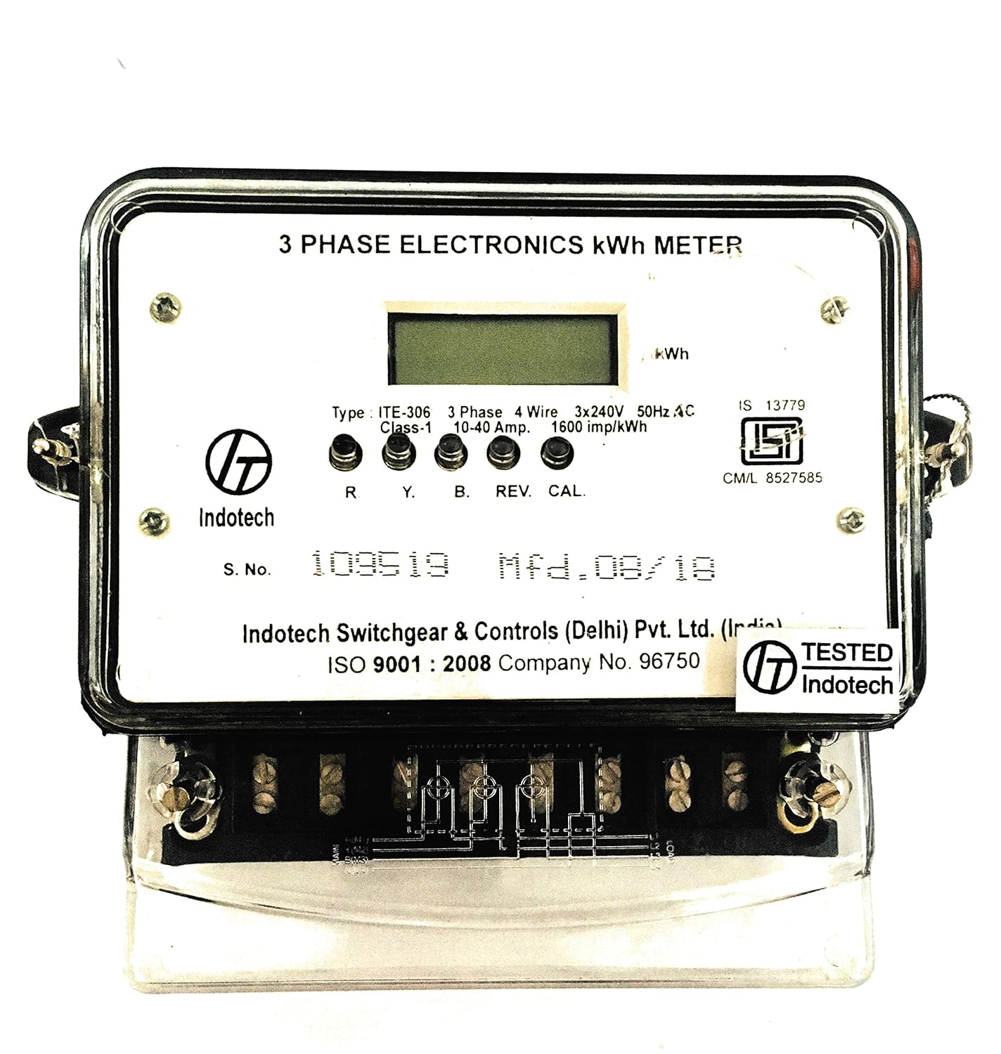Indotech 3 Phase LCD Display Energy Sub Meter 10-40 ampere: Amazon.in ...