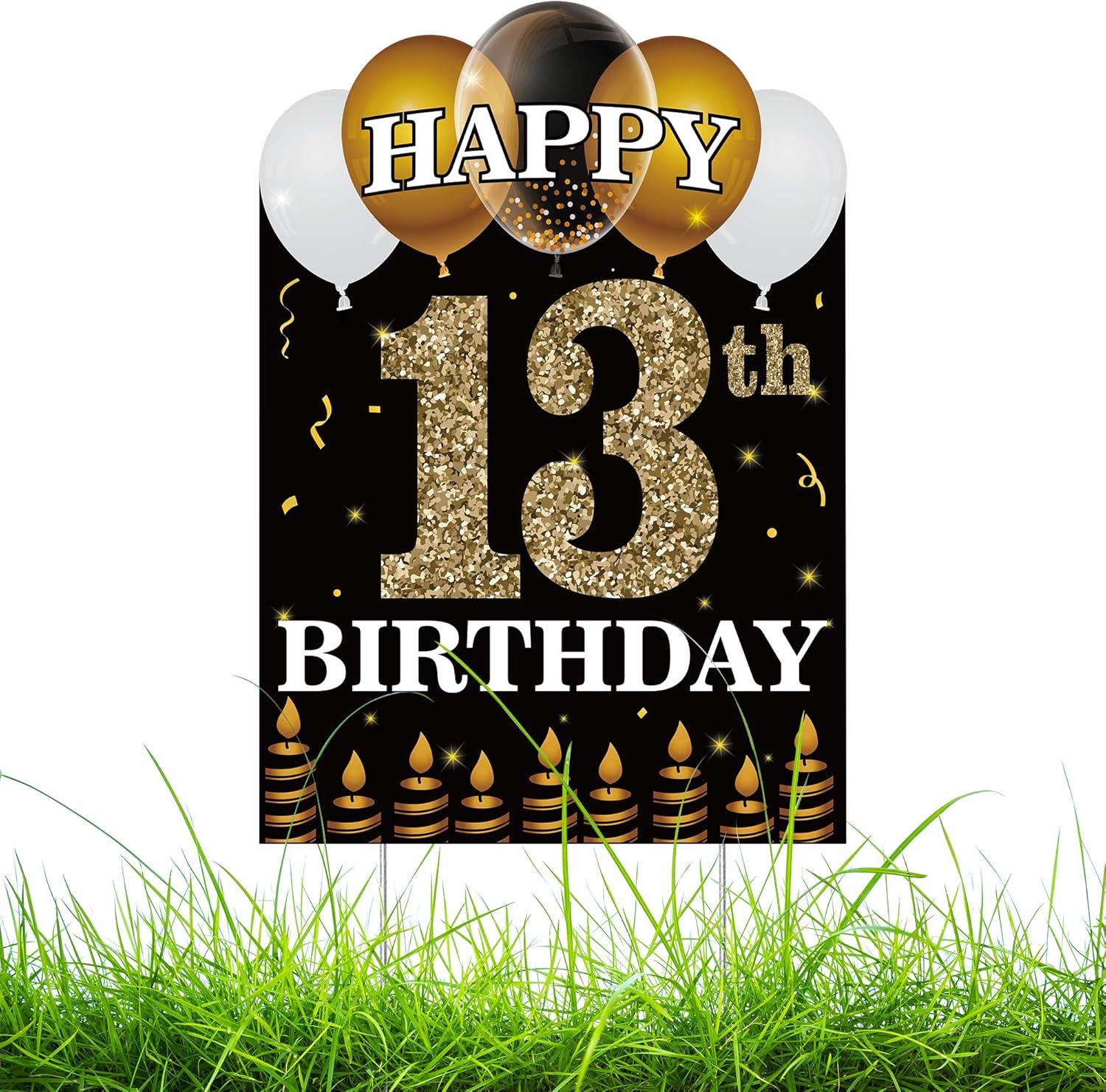 Amazon.com : WATINC Happy 13th Birthday Yard Sign with Metal Stakes ...
