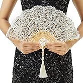 Amazon.com: BABEYOND Lace Hand Fan Non-Foldable Vintage Bridal Handheld ...