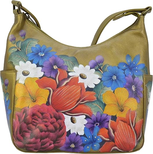 Amazon.com: Anuschka Women's Genuine Leather Handbag - Classic Hobo ...