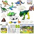 Amazon.com: BONNYCO Dinosaur Toys for Kids Painting Kit 16 Figurines ...