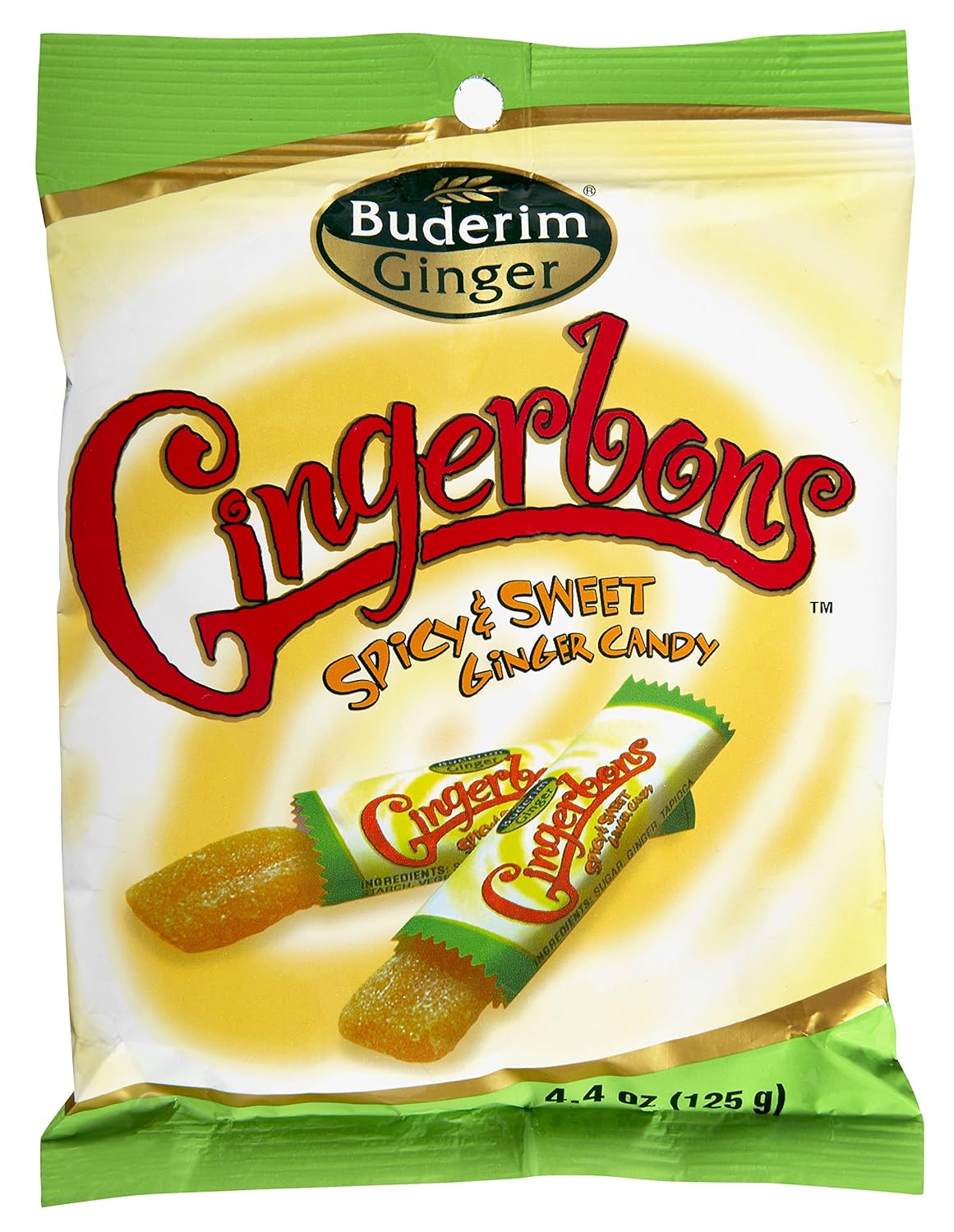 Buderim Gingerbons Spicy and Sweet Ginger Candy 125 g (Pack of 3 ...