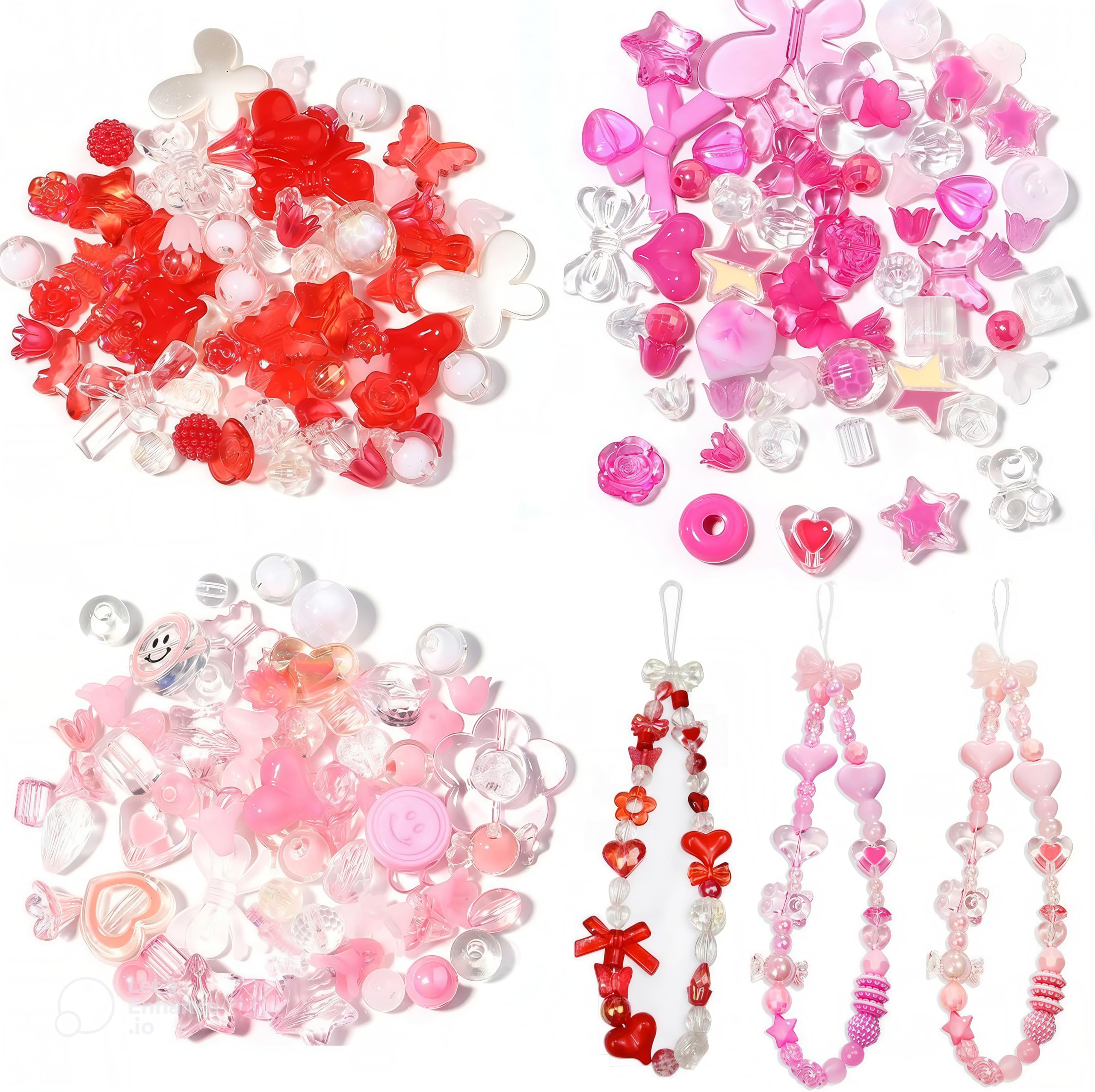 170~210pcs Cute Assorted Beads for Jewelry Making Acrylic Kawaii ...