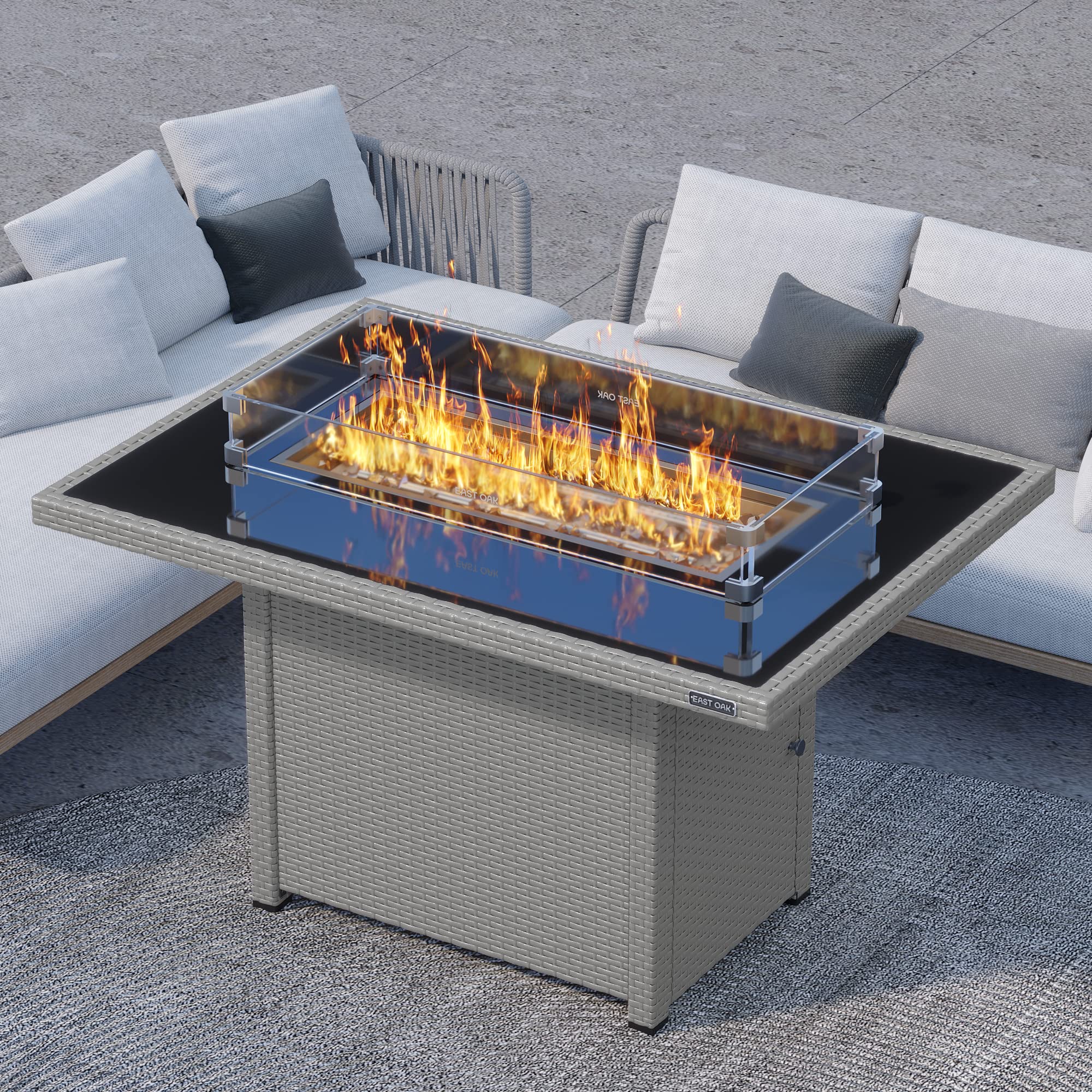 EAST OAK 44'' Propane Fire Pit Table, 60,000 BTU Gas Fire Table w ...