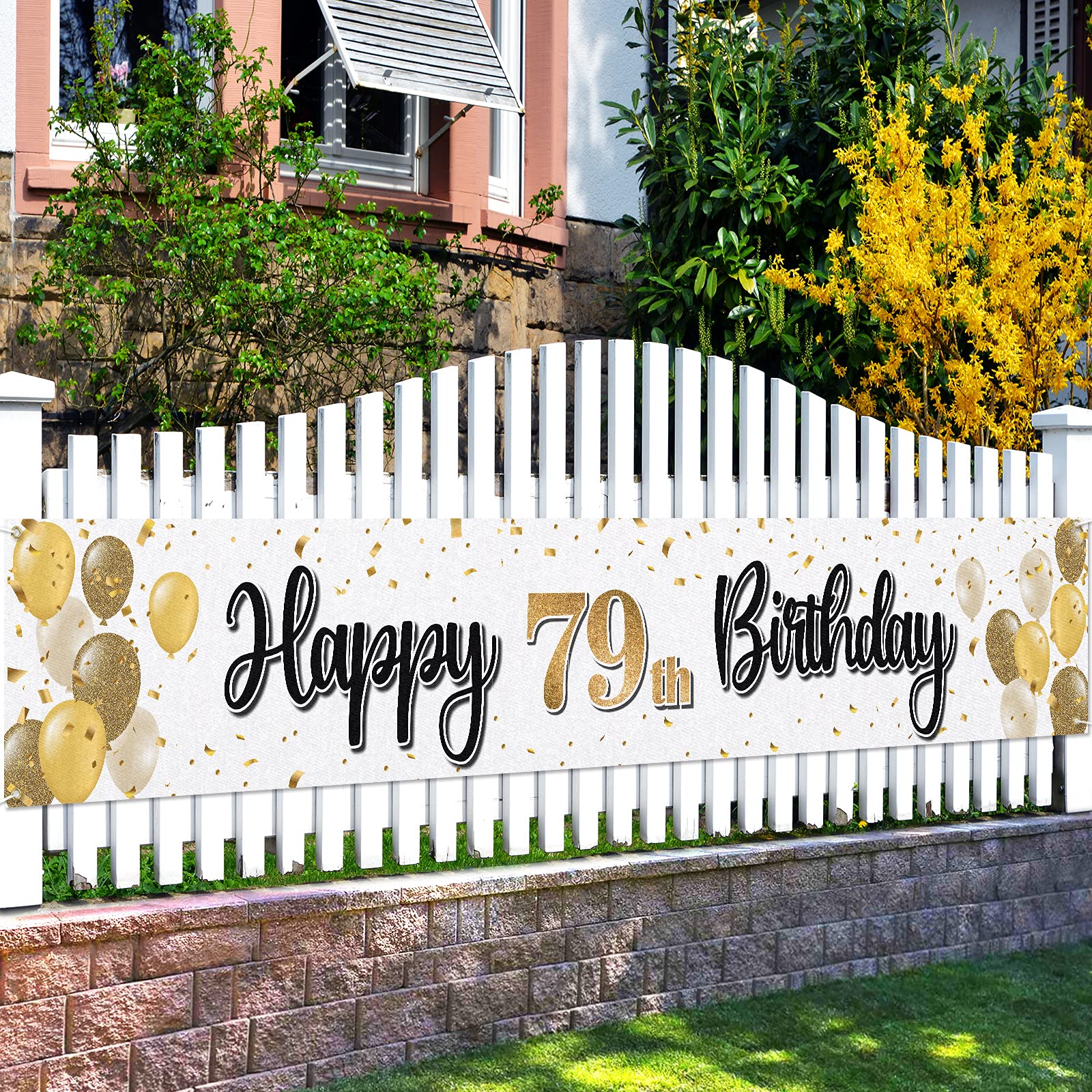 LASKYER Happy 79th Birthday Decorations,79th Gold Balloon Large ...