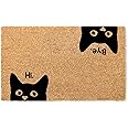 Amazon.com: Hi. Bye. Cats - Coco Coir Door Mat with Heavy Duty Non Slip ...