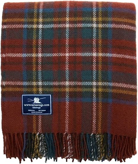 Antique Royal Stewart Tartan Premium Wool Travel Rug: Amazon.co.uk ...
