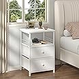 Amazon.com: 17.8"W Nightstand, Night Stand with Fabric Drawers and Open ...