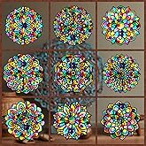 Amazon.com: BSRESIN Diamond Art Stained Glass Window Clings, 3 Pcs ...