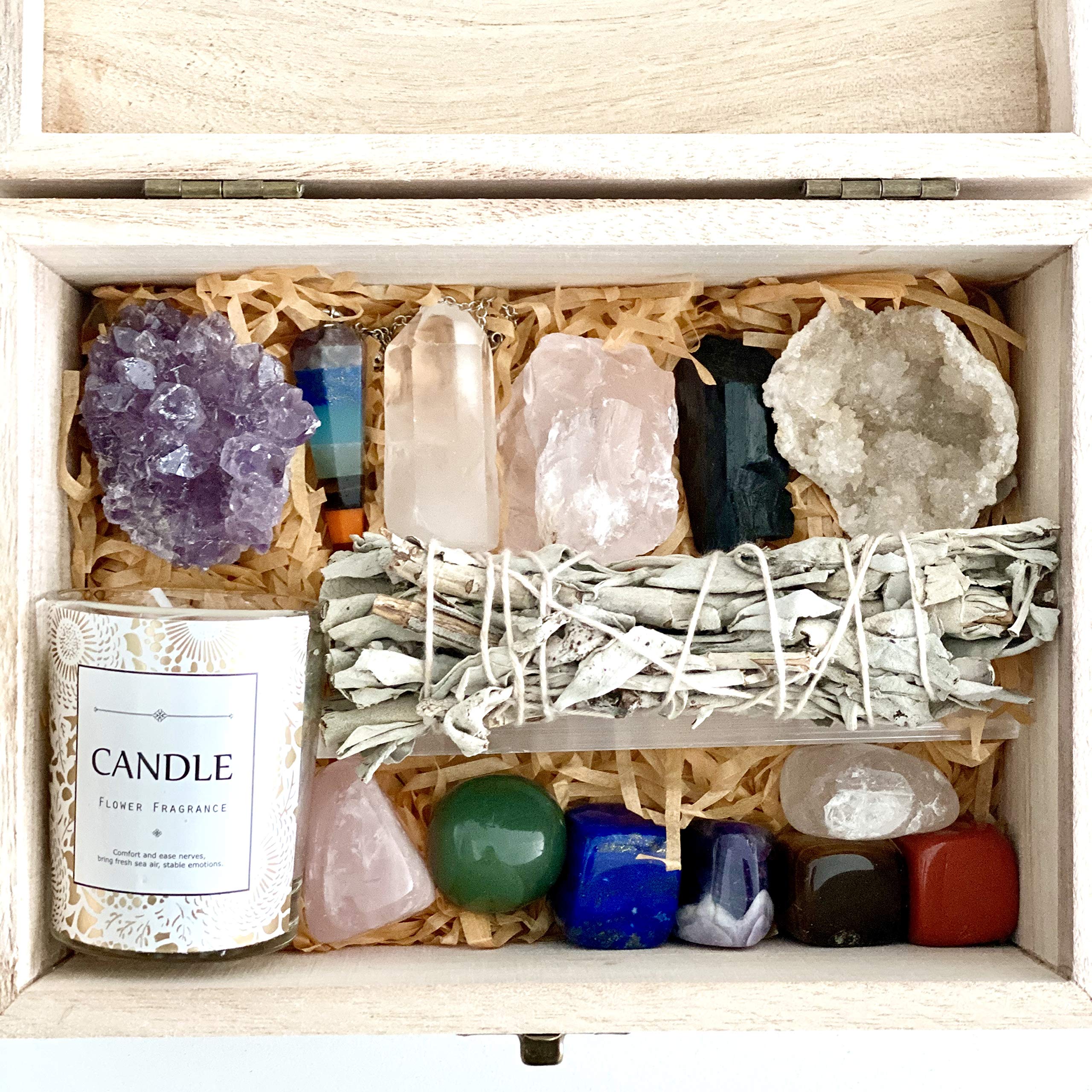 Healing Crystals Kit - Chakra Stones Crystal Starter Set | Sage Smudge ...