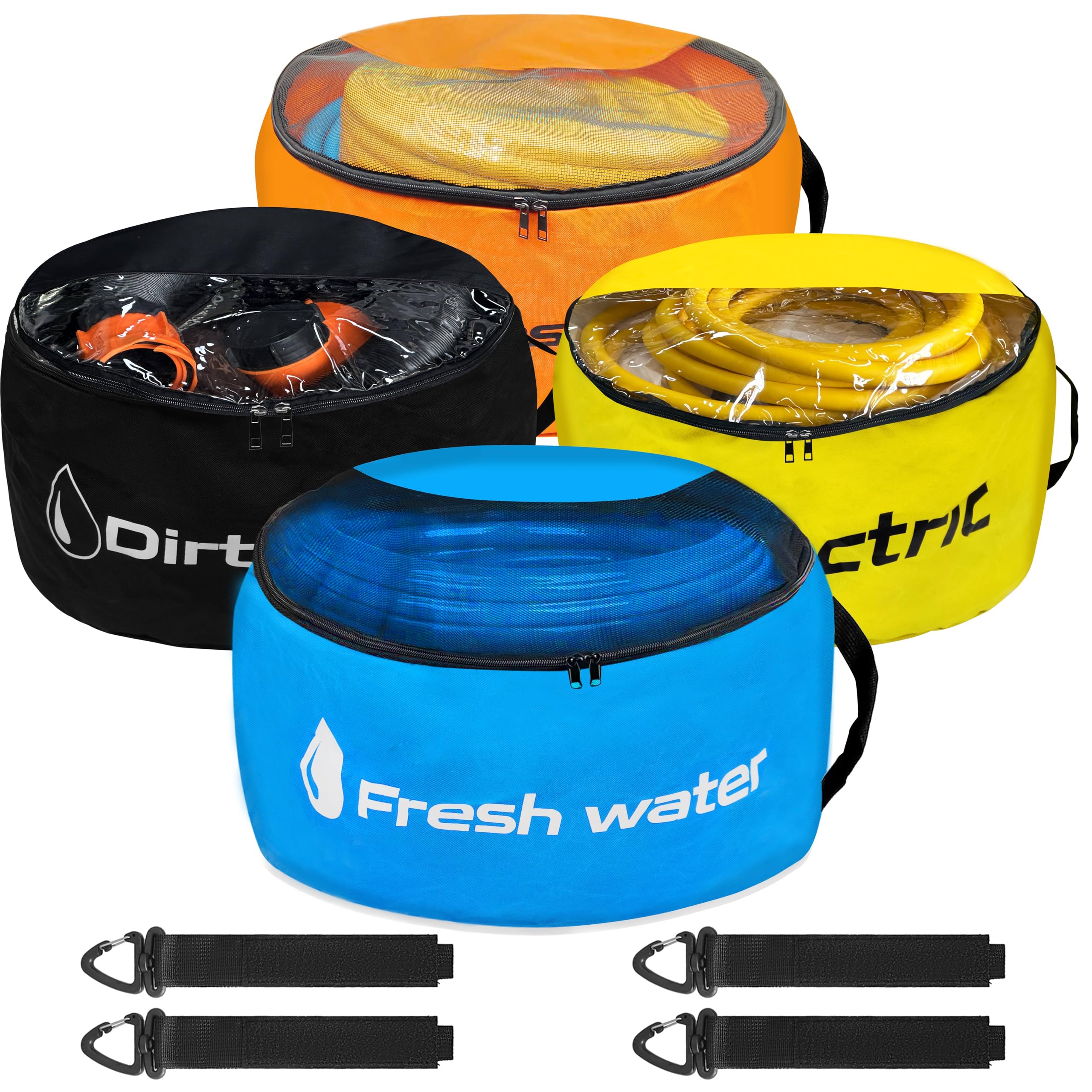 CircleRoad RV Sewer Hose Storage 4 Pack, Upgrade Zipper Closure ...