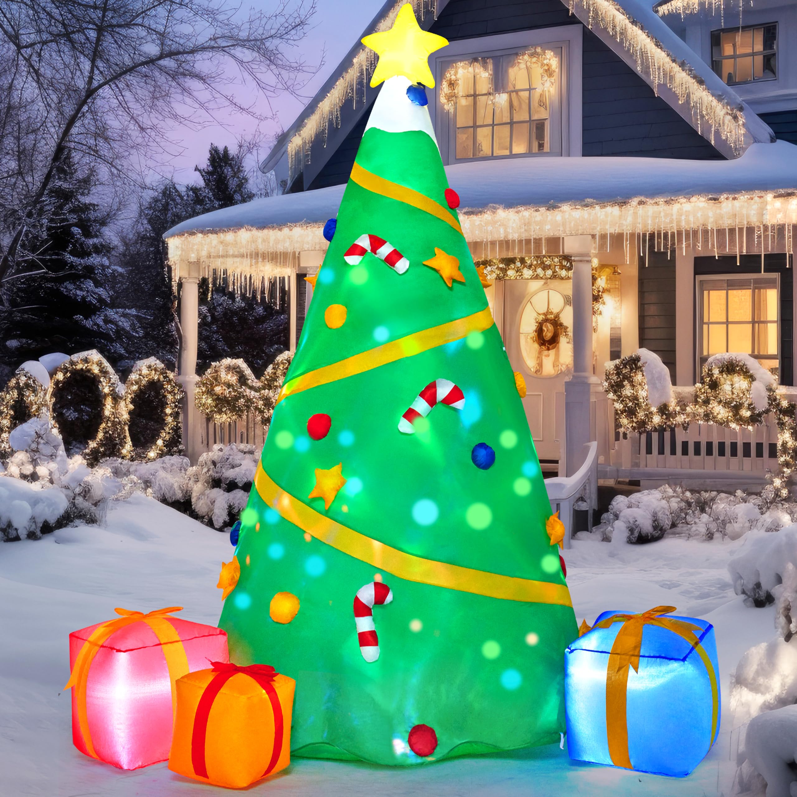 Joiedomi 8 FT Christmas Inflatable Tree Decoration, Lighted Giant ...