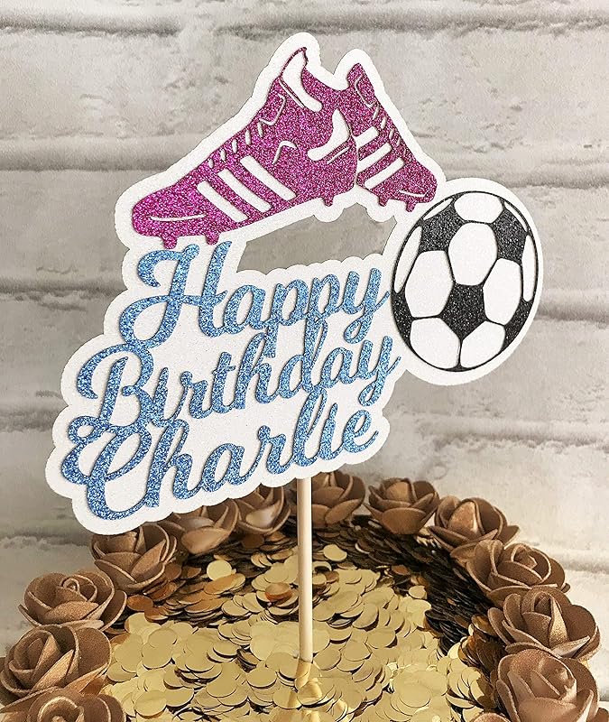 Personalised Football Cake Topper. Football Boots. Birthday Cake Topper ...