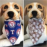 Amazon.com : Pets First RAN-3217-L-XL MLB Dog Bandana - Texas Rangers ...