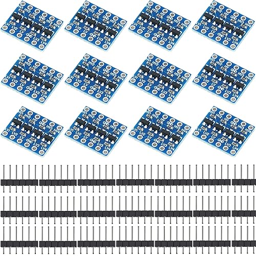 WWZMDiB 12 Pcs Logic Level Shifter Converter Module 4 Channel Bidirectional 3.3V to 5V, 5V to 3 ...