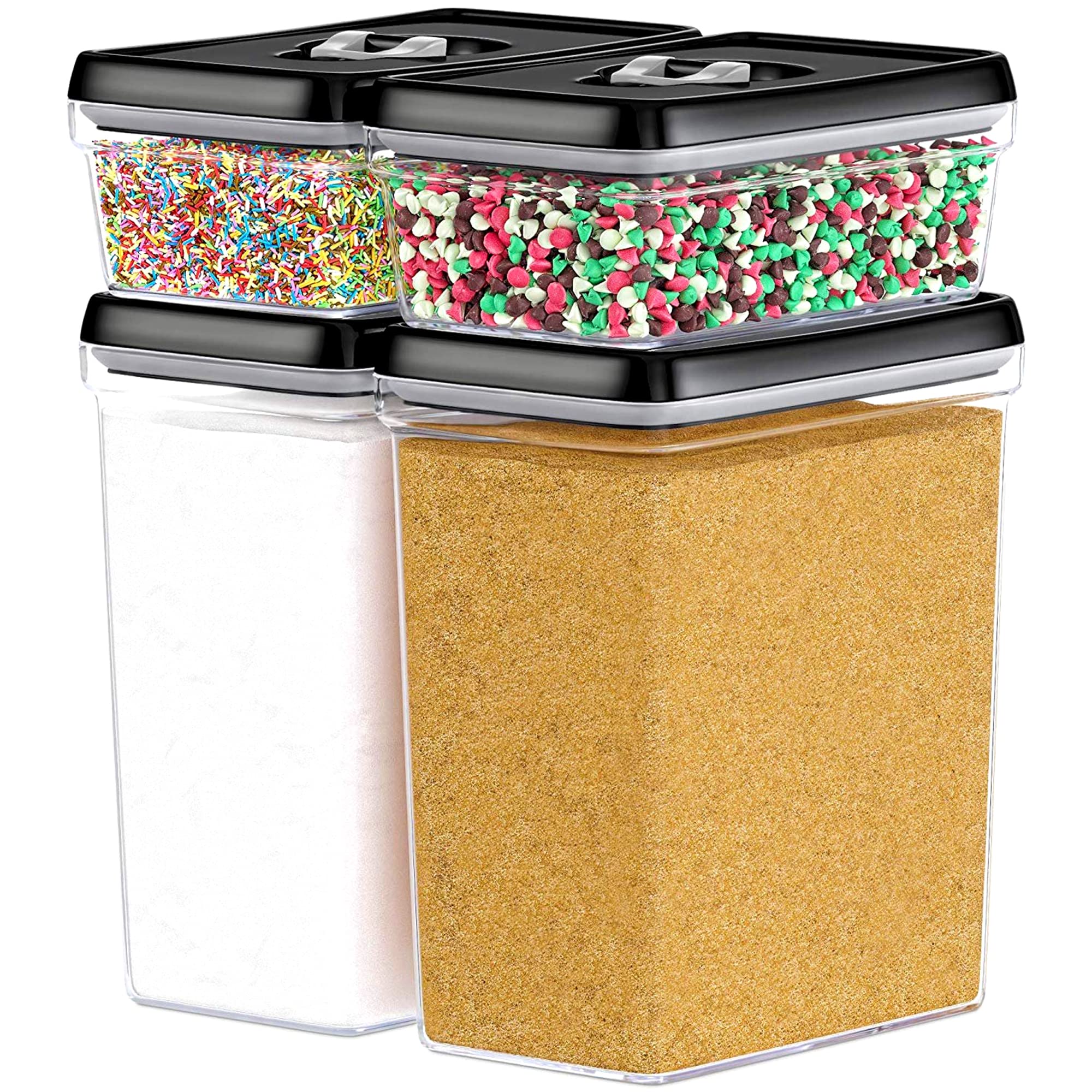 DWËLLZA KITCHEN Large Airtight Food Storage Containers - Clear Plastic ...