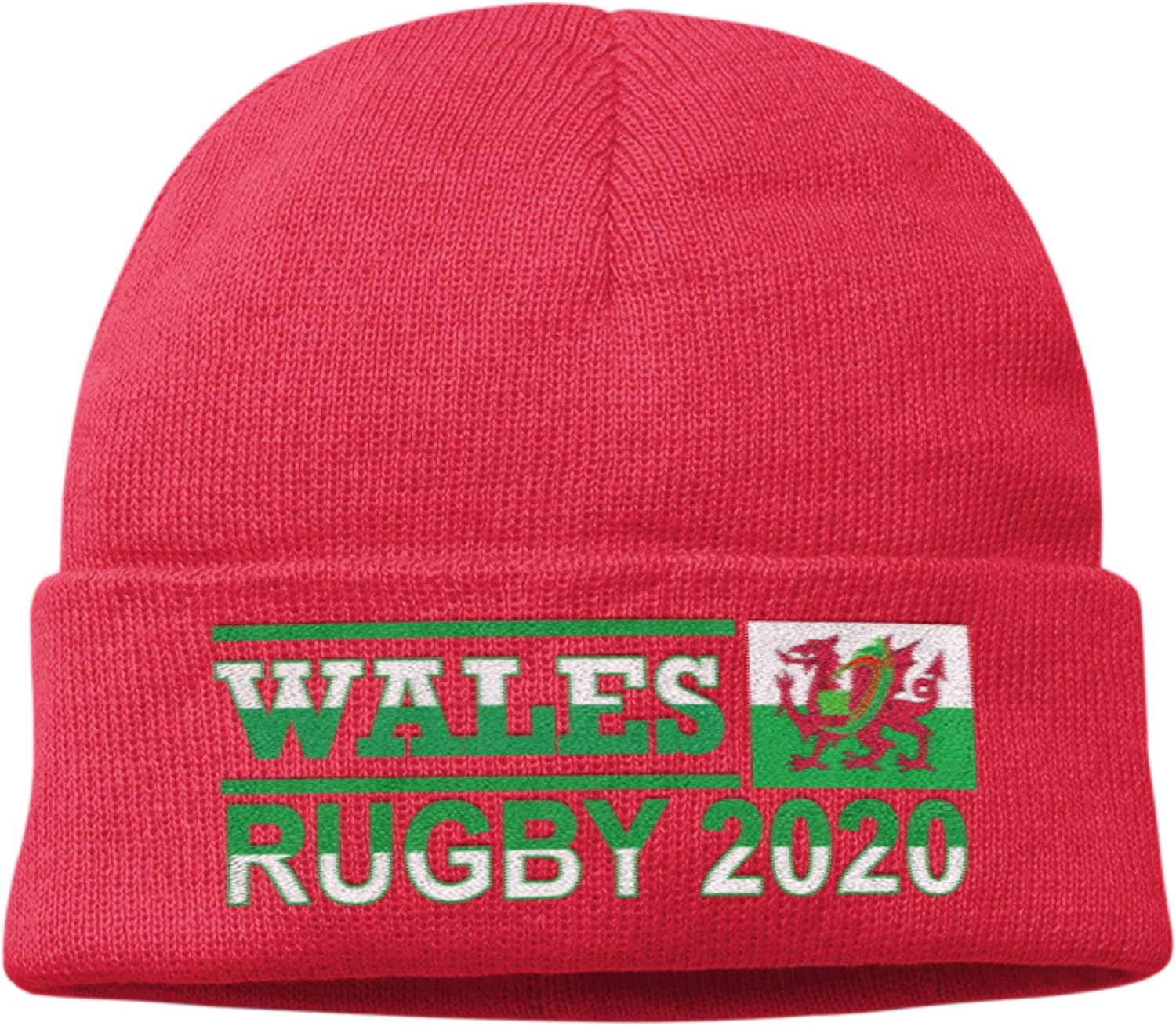 T-Shirts4u Wales Nation Rugby 2020 Beanie Hat Full Colour Print (Black ...