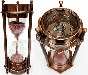 Amazon.com: 5" Decorative Brass Sand Timer Hourglass with Antique ...