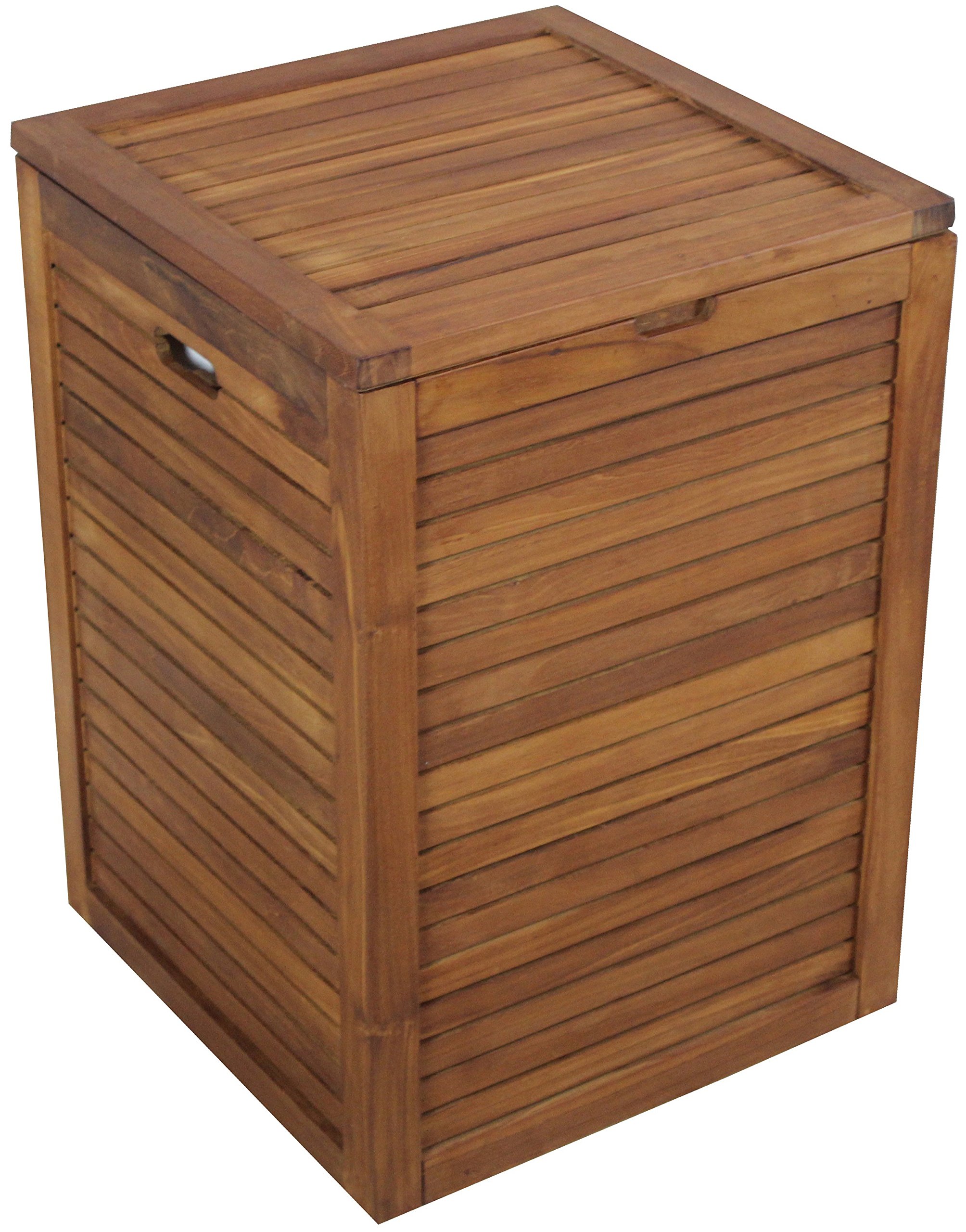 AquaTeak The Original Spa Large Size Teak Laundry or Storage Hamper for ...