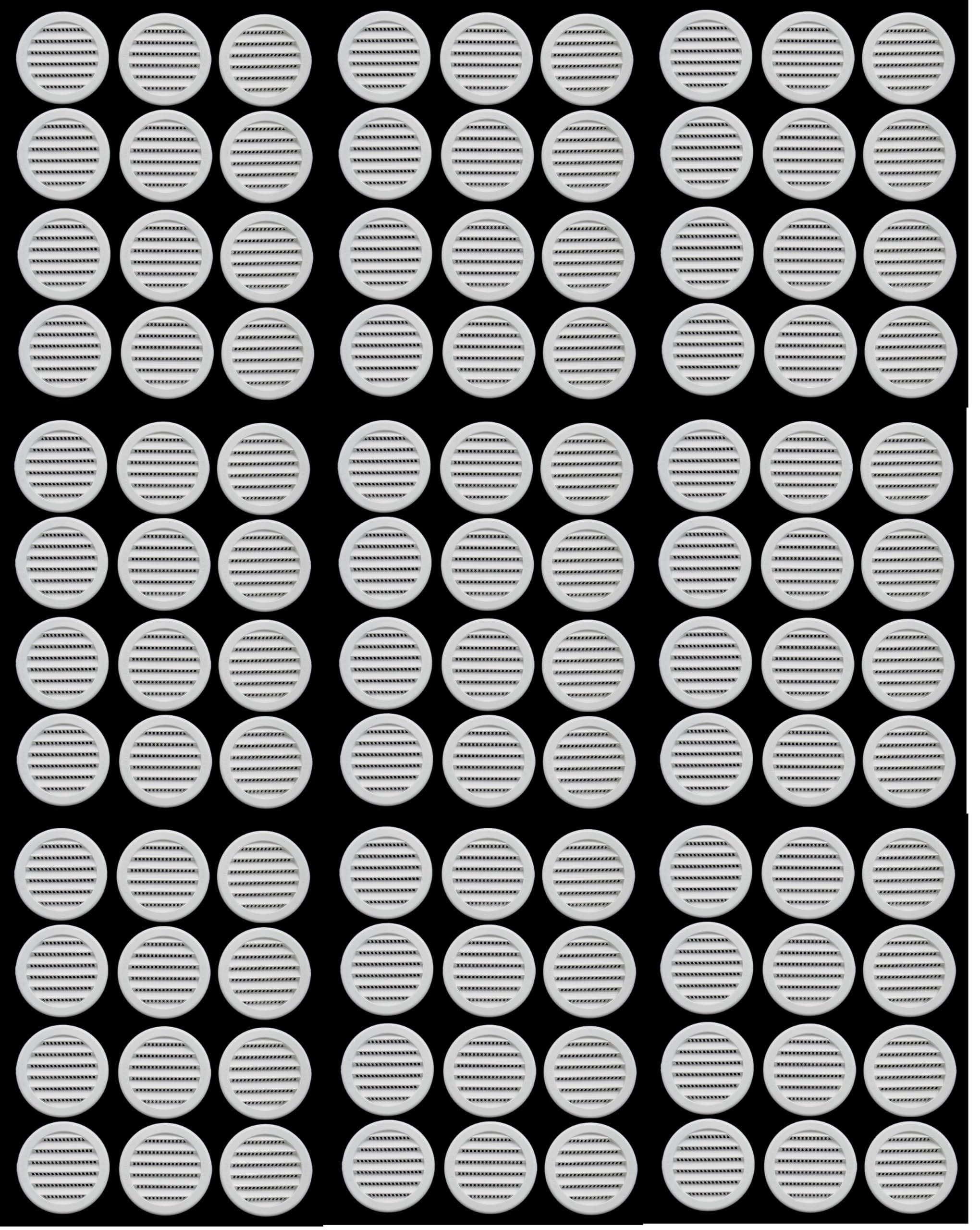 3" Round Plastic Louver Soffit Air Vent Reptile Screen Grille Cover (50 ...