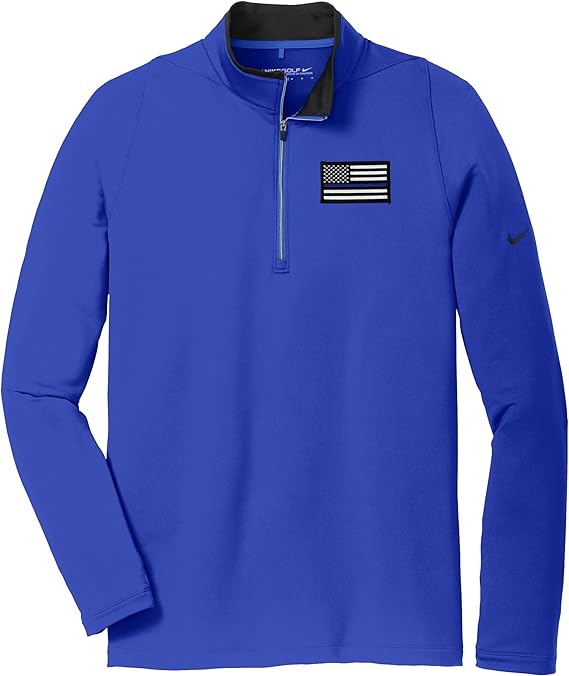 Nike American Flag Blue Line Cover Up Dri-Fit Stretch 1/2 Zip 779795 ...