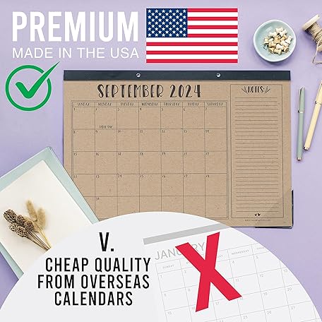 Mua Rustic Teacher Desk Calendar 2024-2025 - Academic Desk Calendar ...