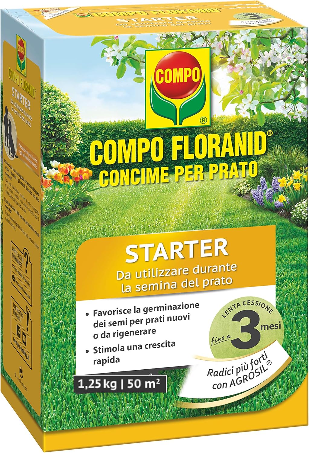 Compo Floranid Starter Engrais pour gazon 1.25 Kg rose: Amazon.fr: Jardin