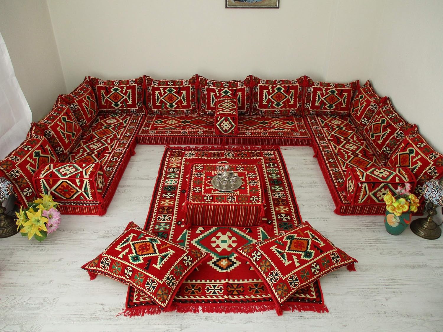 Amazon.com: Arabic U Shaped Sofa Set,Arabic Floor Seating,Arabic Floor ...