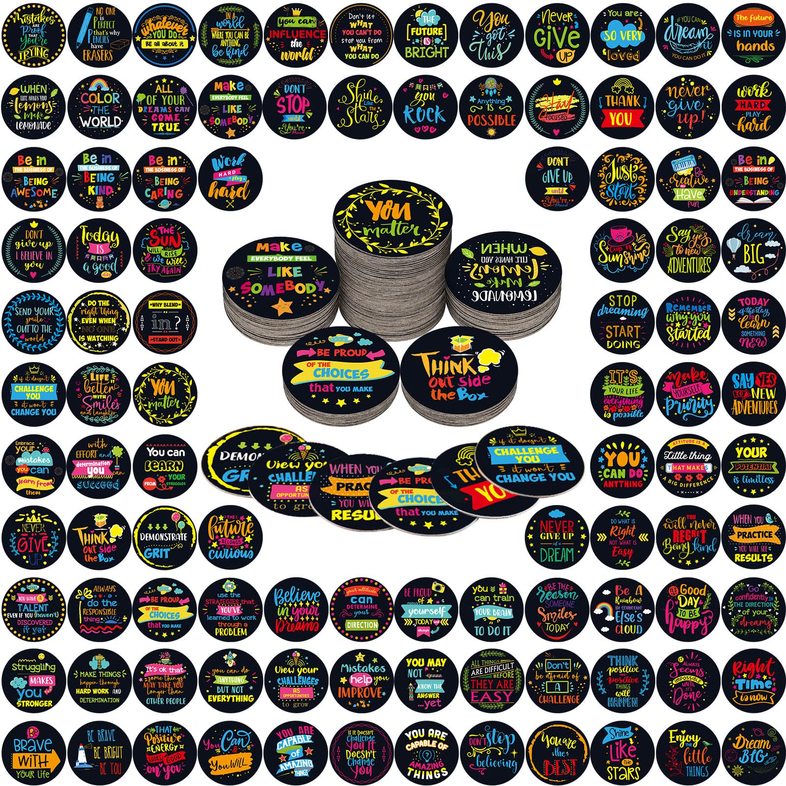 Hungdao 100 Pieces Positive Affirmation Chips for Kids Awards,100 ...
