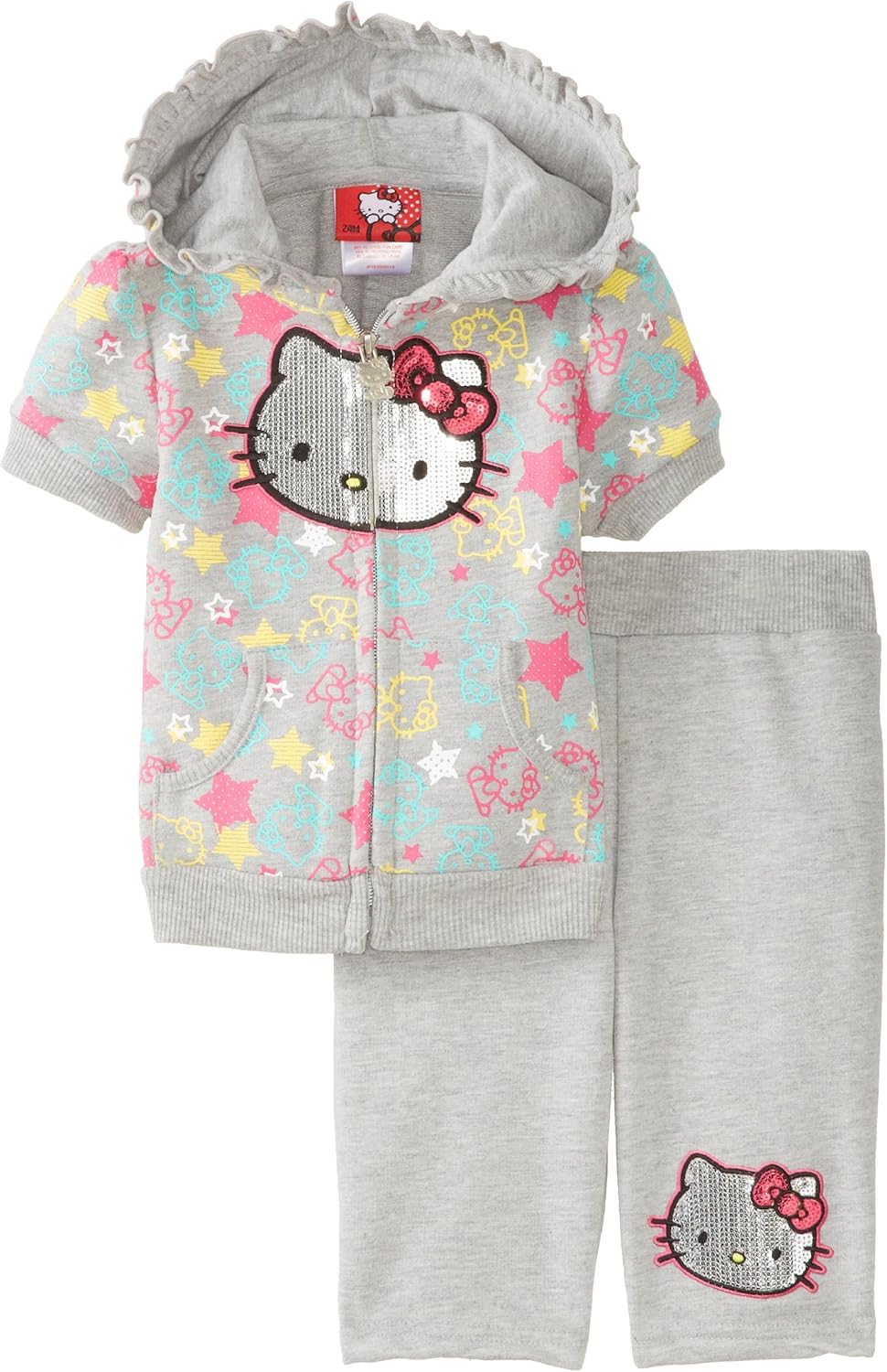 Amazon.com: Hello Kitty Baby Girls' Zip Up Hoodie with Capris: Clothing