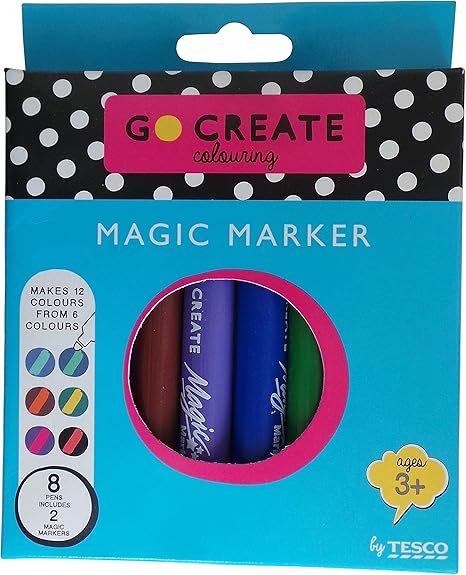 Go Create Magic Marker Pens - 6 Colours and 2 Magic Markers (Pack 8's ...
