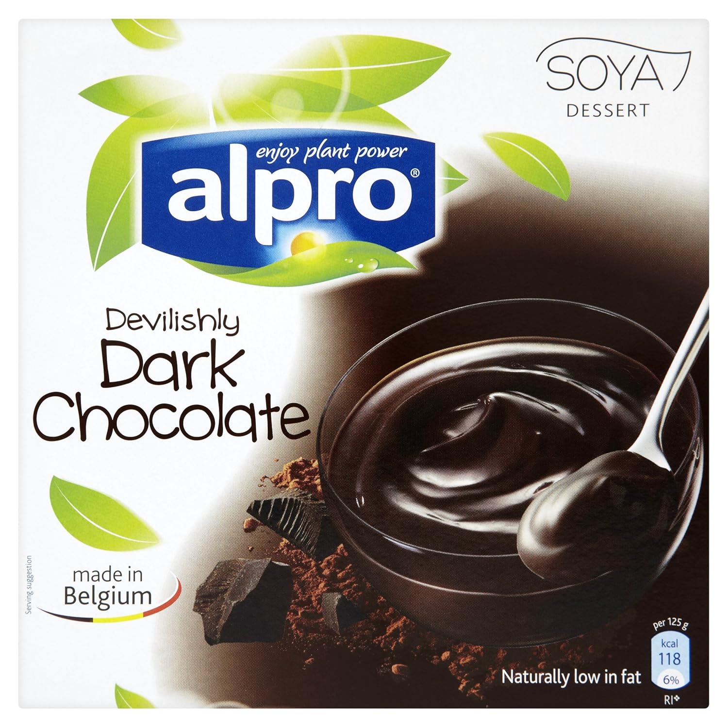 Alpro Devilishly Dark Chocolate Soya Dessert U.H.T. 4 x 125g (500g ...