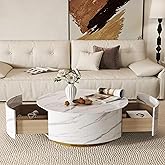 Amazon.com: 35.43" Modern Coffee Table for Living Room, Round Coffee ...