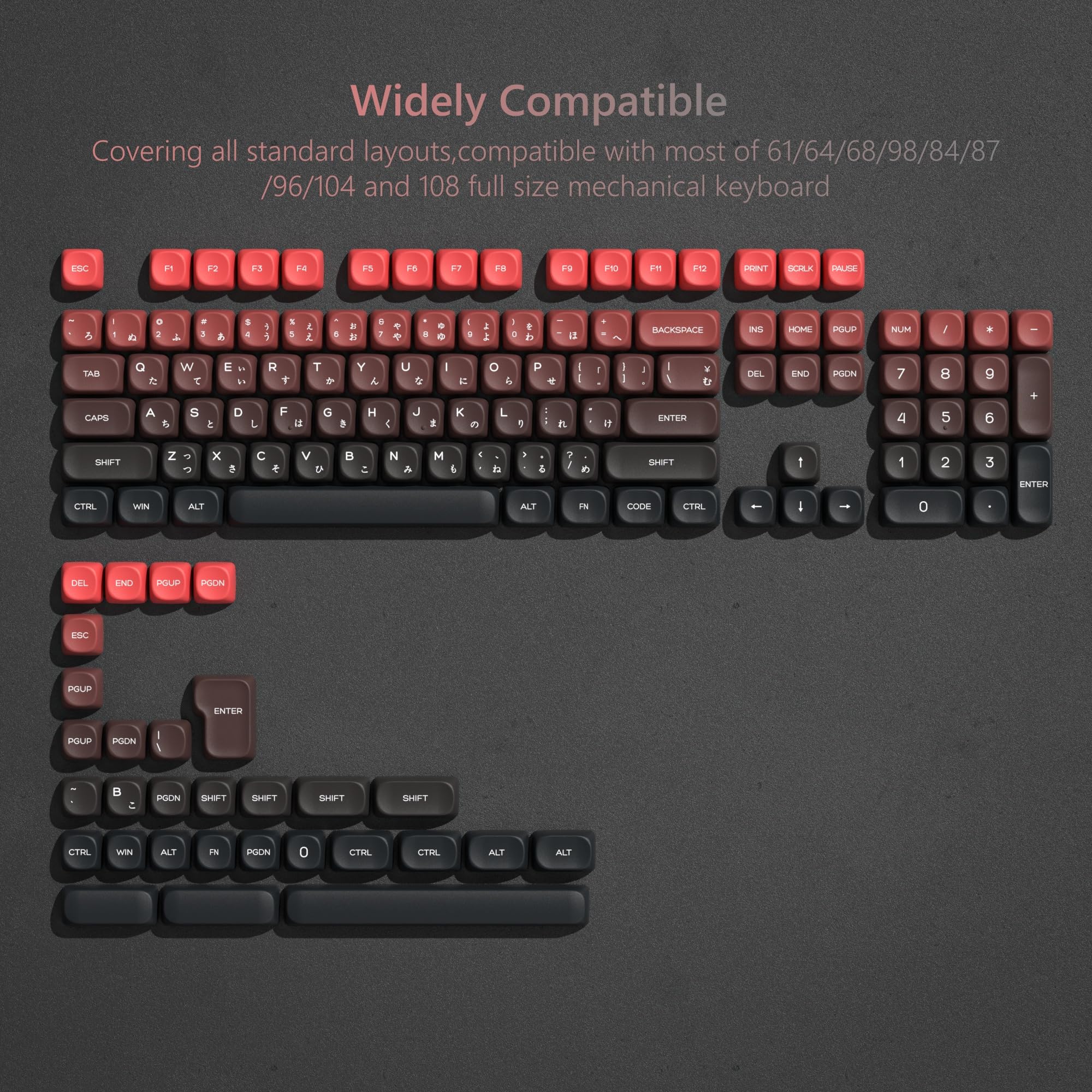 Mua Womier MOA Keycaps Japanese,PBT Keycaps 60 75 100 Percent,Cute Dye ...