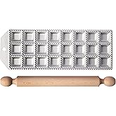 Amazon.com: Risoli Aluminum Square Ravioli Maker with Rolling Pin, 24 ...