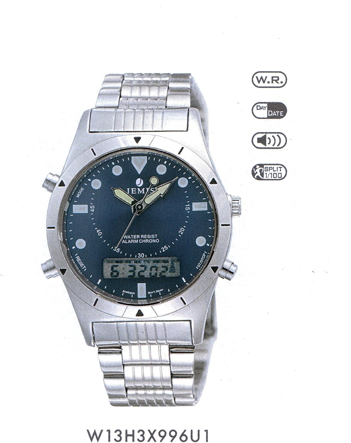 Amazon.com: Jemis Analog and Digital Watch with Alarm: Watches