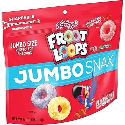 Froot Loops Jumbo Snax Cereal Snacks, Kids Snacks, Fruit Flavored ...