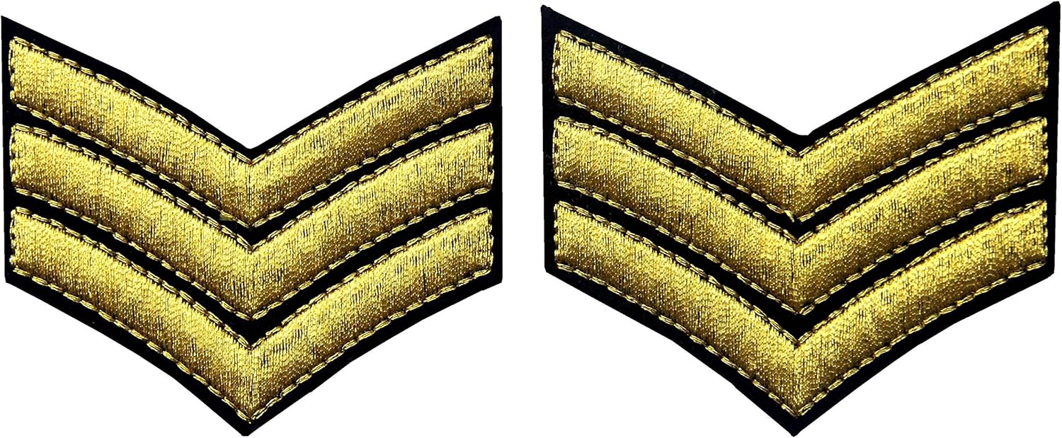 Millitary Uniform Chevrons Sergeant Stripes US Army Embroidered Arms ...