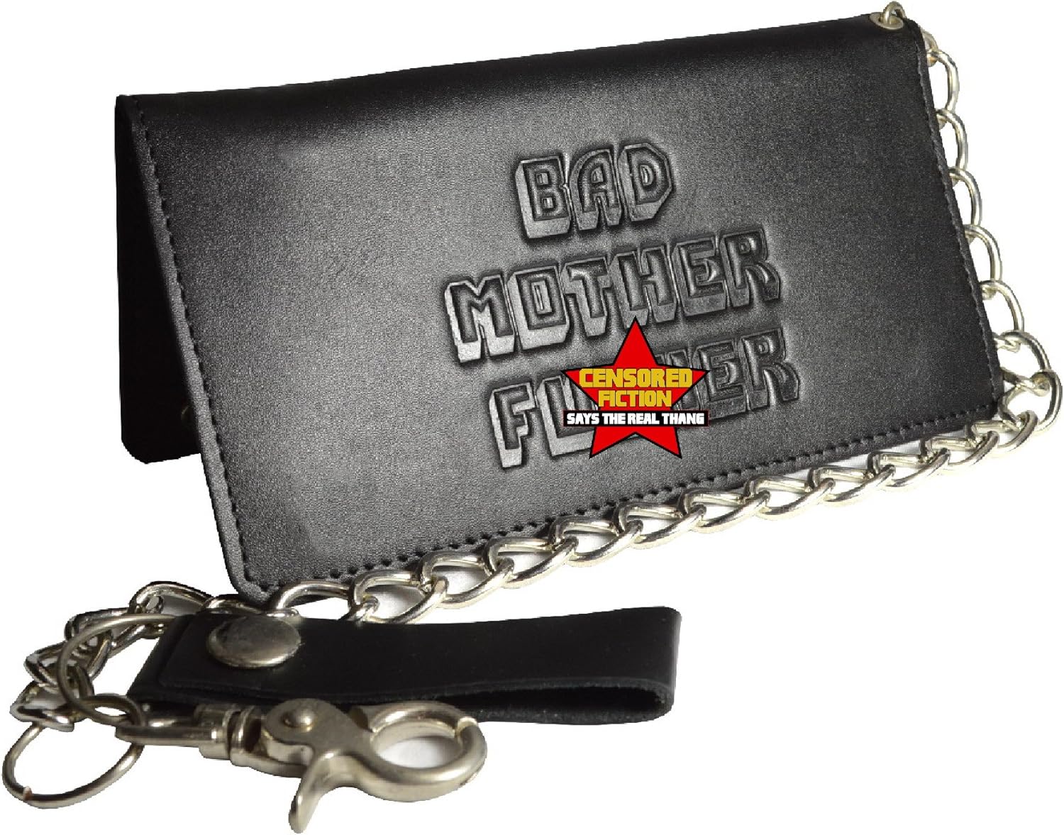 Amazon.com: BMF Leather Biker Wallet with Chain New Tough Black Leather ...