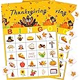 Amazon.com: Thanksgiving Games Fall Bingo Cards for Party Supplies ...