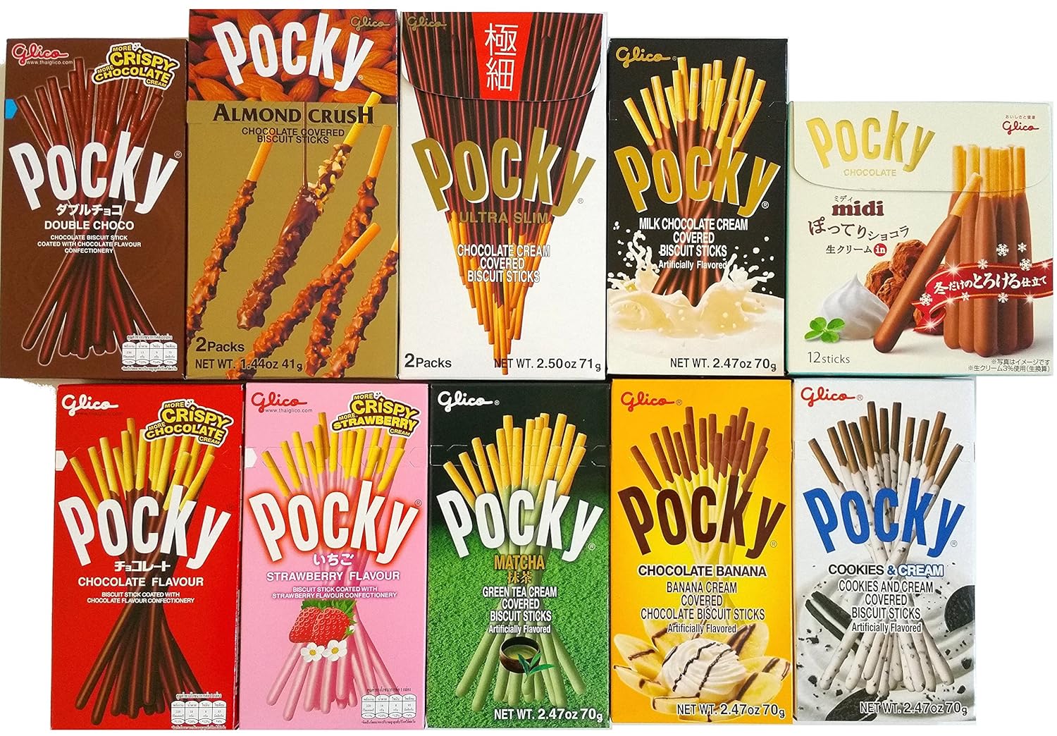 Amazon.com : 10 Flavors of Pocky Variety Pack - A Taste of Pocky Japan : Grocery & Gourmet Food