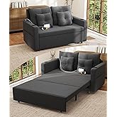 Amazon.com: YITAHOME 55" Convertible Sofa Bed, 3-in-1 Sleeper Sofa with Pull-Out Bed, Velvet ...